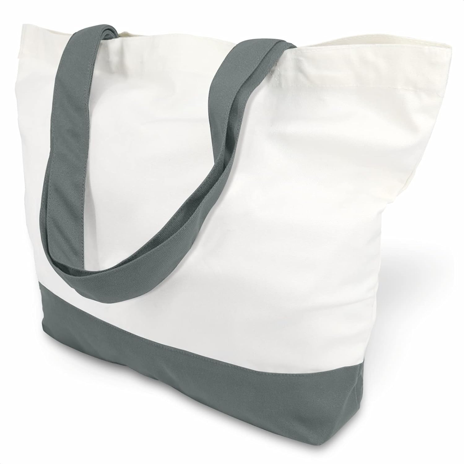 Amazon.com: TOPDesign 1-Pack Super Strong Large 12oz Cotton Canvas Tote ...