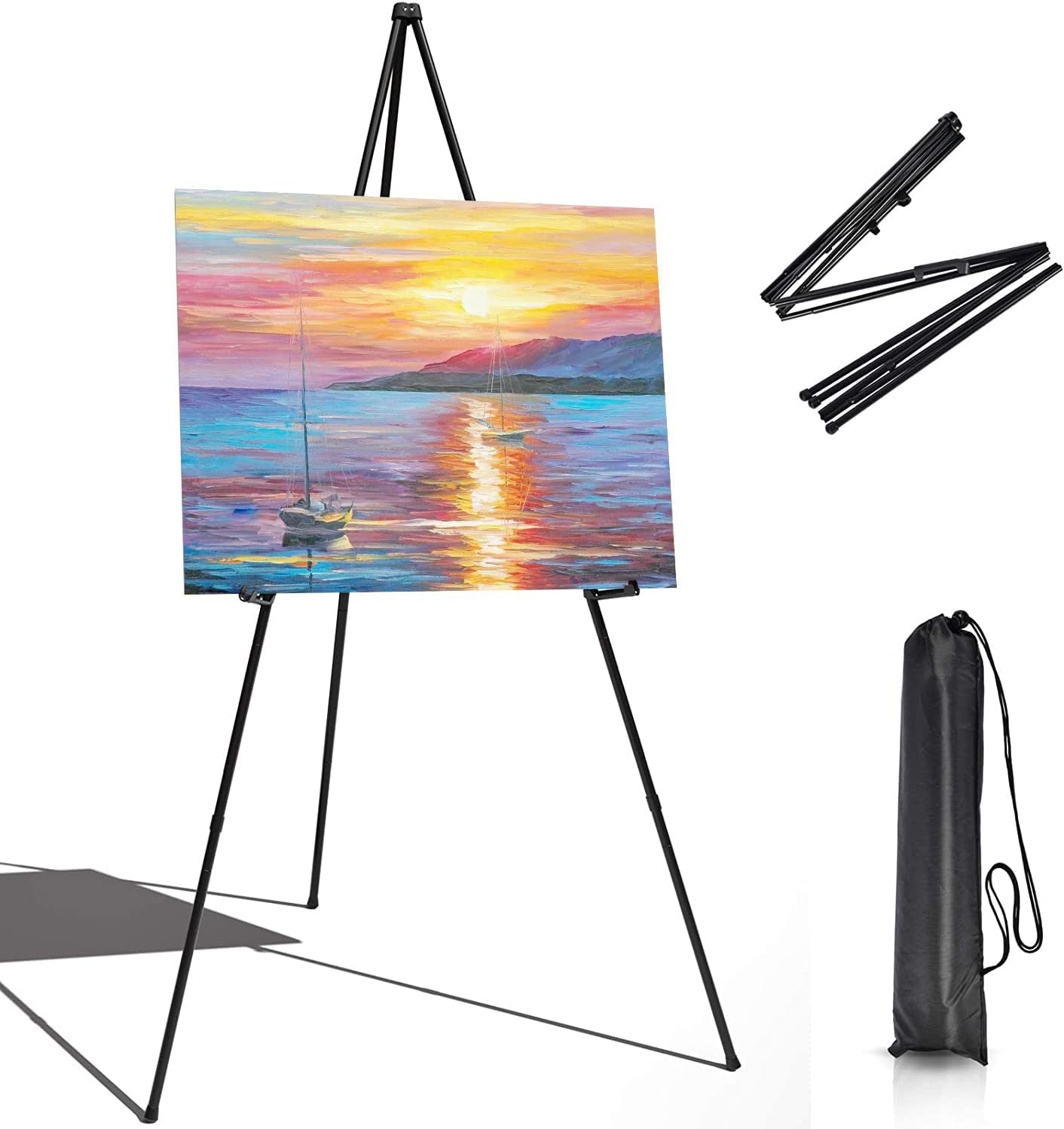 Angju 160CM Tall Display Easel Stand Adjustable Folding Easel for Arts ...