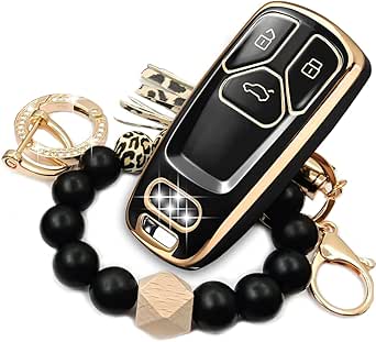 Amazon.com: RFSRZ Fits for Audi Key Fob Cover, Premium Soft Full ...
