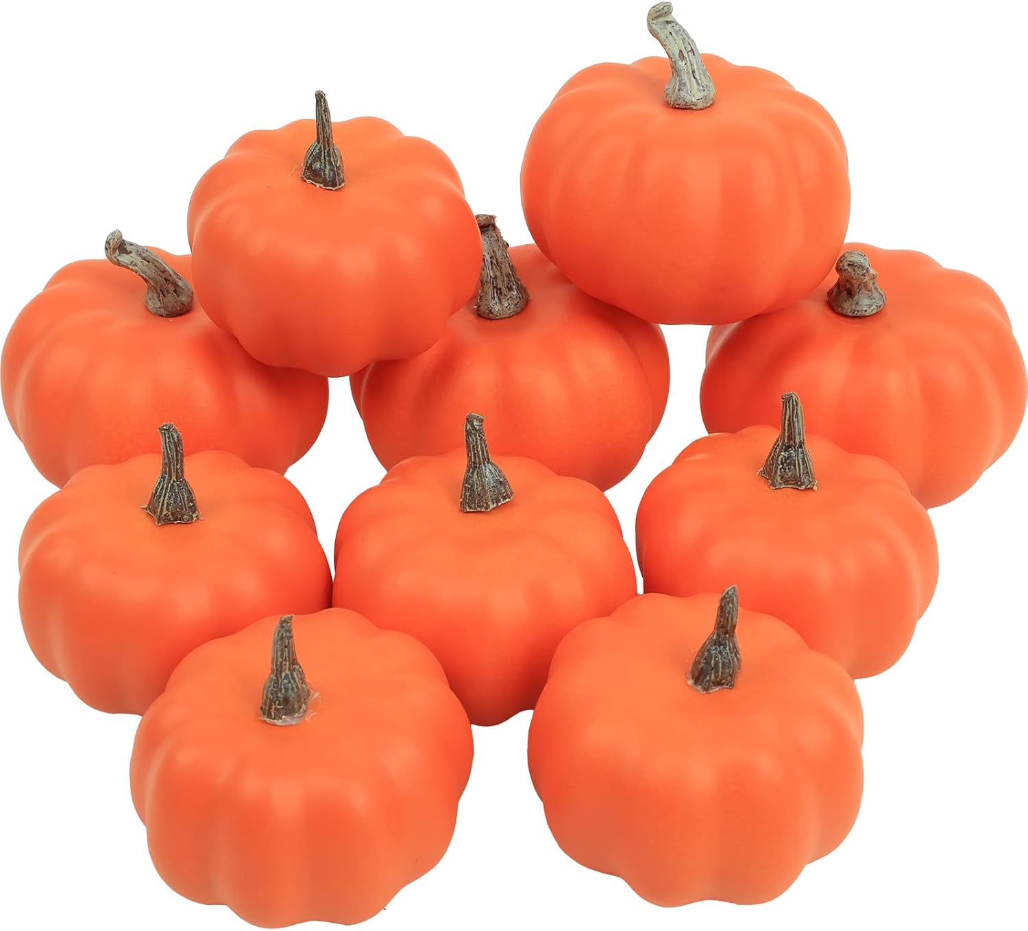 Amazon.com: Ghrdopy Fake Pumpkins,10 Pcs Plastic Pumpkins, Orange ...