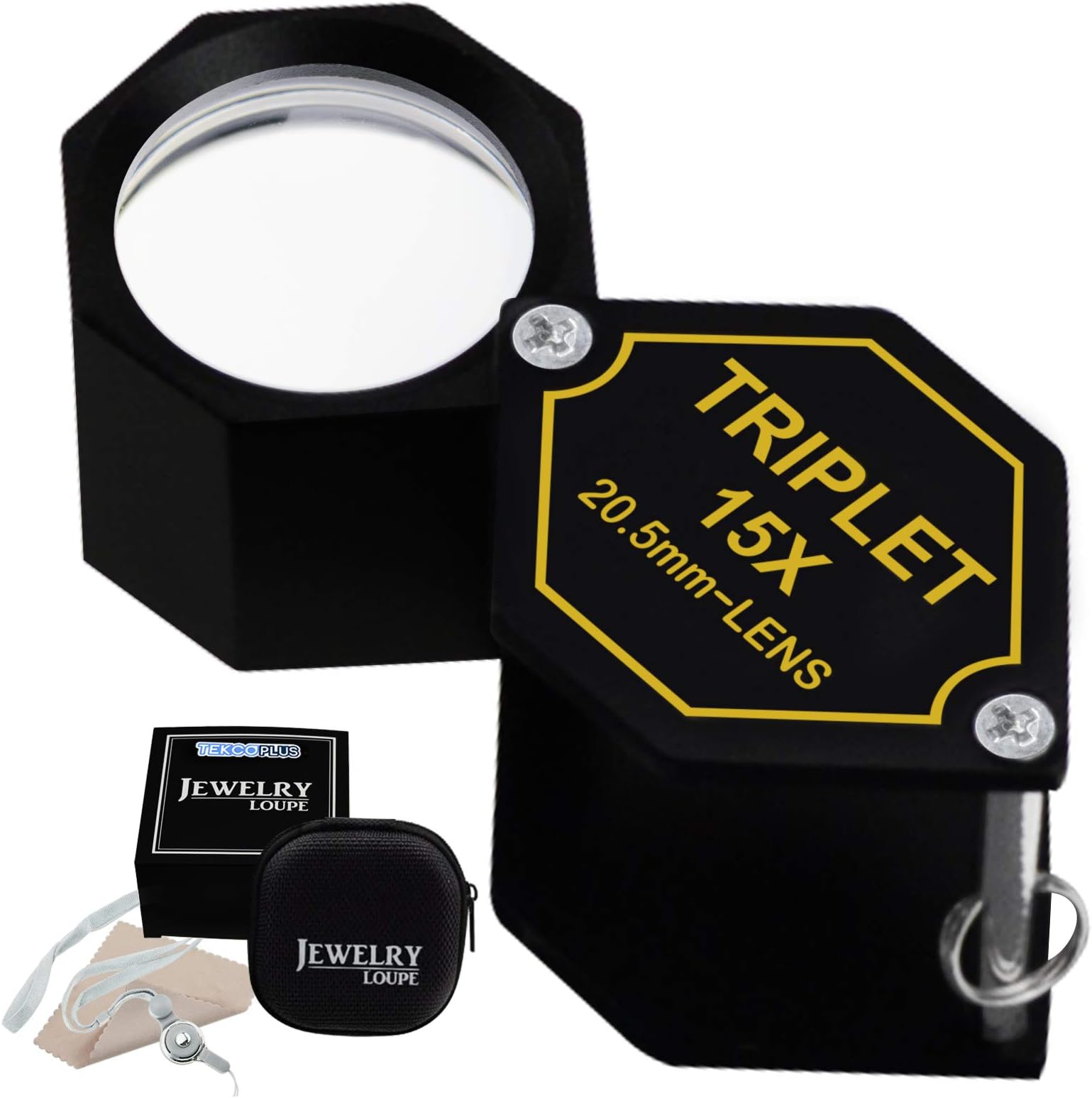 Amazon.com: 10x Magnifier Jewelry Loupe 20.5mm Triplet Lens Optical ...