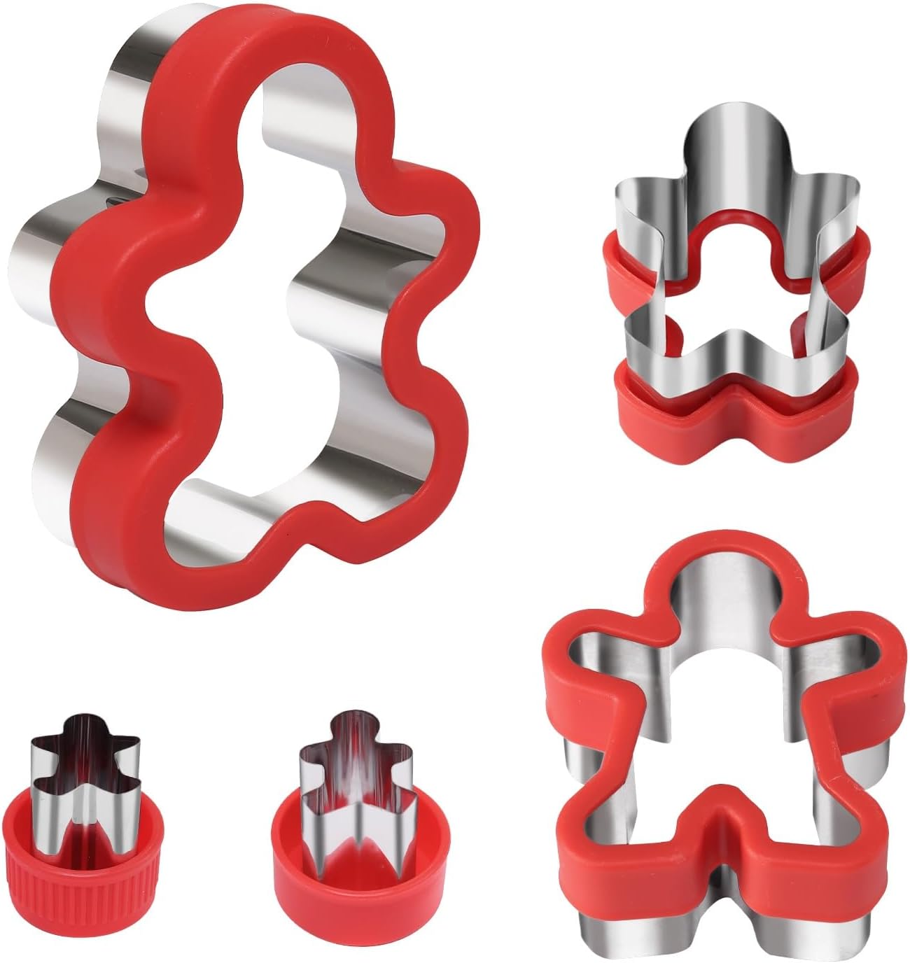 Amazon.com: Afatnao Gingerbread Man Cookie Cutters 5PCS, Large ...