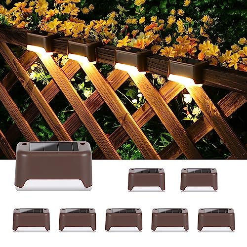 Solpex Solar Deck Lights 8 Pack Solar Step Lights Outdoor Solar Fence ...