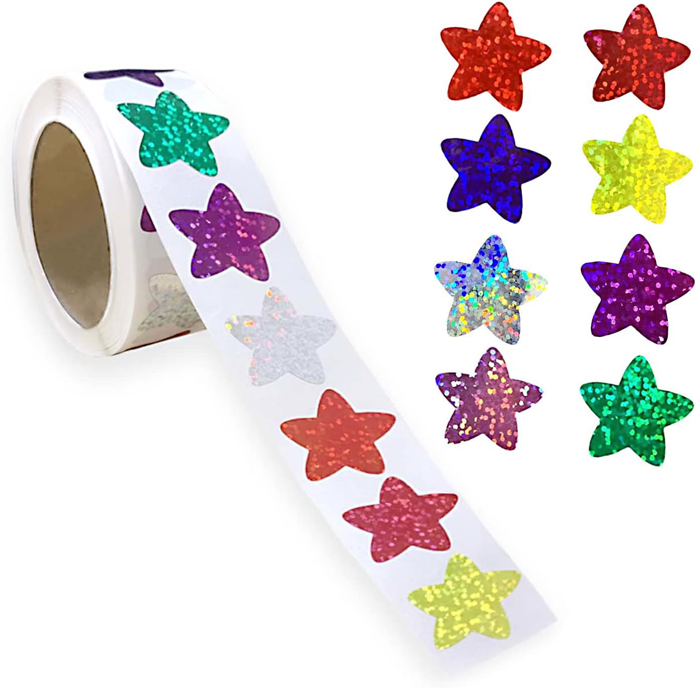 Amazon.com: 500Pcs Colors Glitter Star Stickers, 1 inch Self Adhesive ...