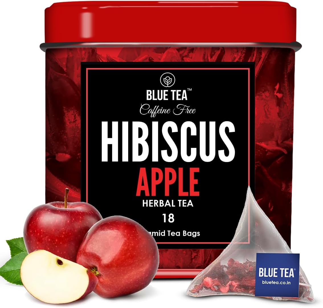 Amazon.com : BLUE TEA - Hibiscus Apple Herbal Tea - 18 Tea Bags ...