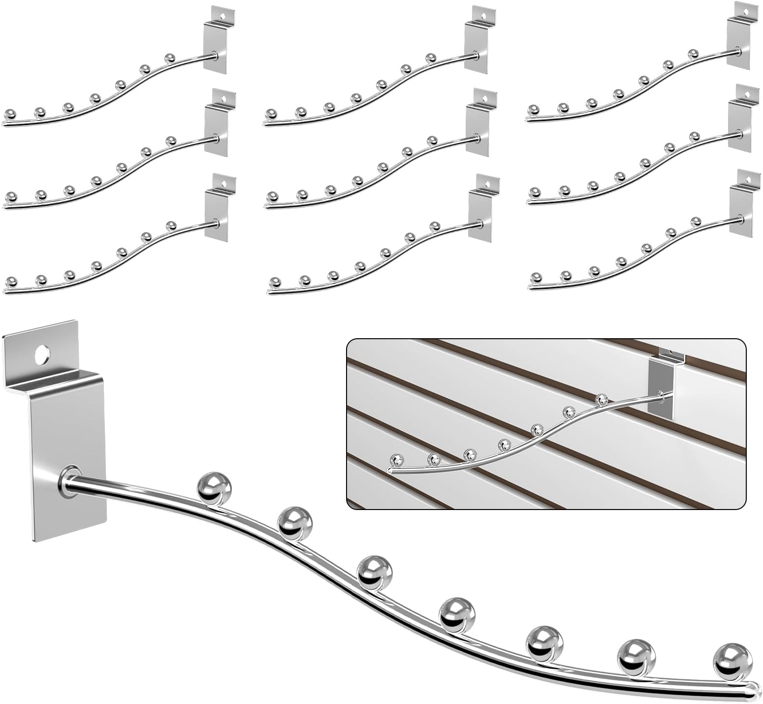 Gancho Curvo para Ropa, Gancho Ranurado, 10 Piezas Organizador de ...