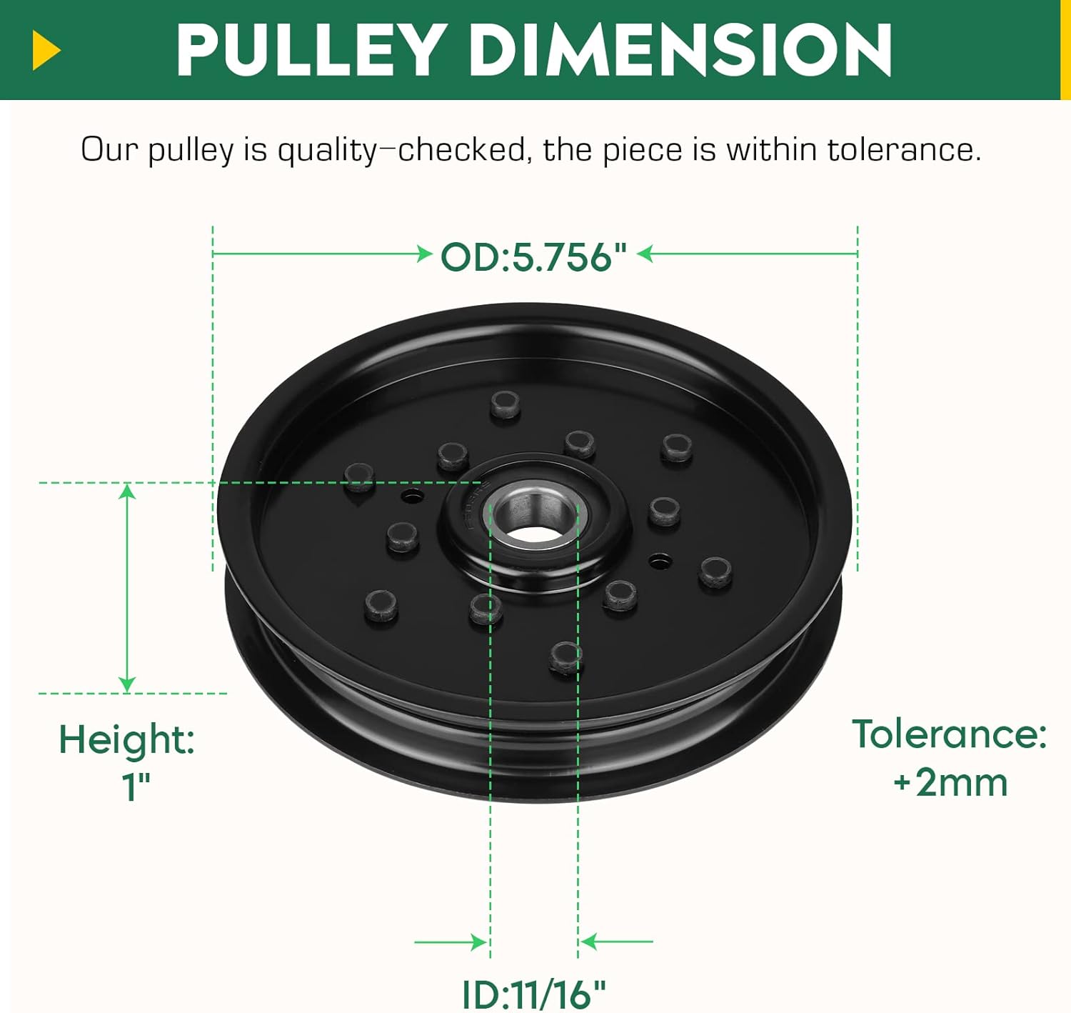 Polea tensora plana para John Deere AM106627 AM121602 AUC16698 se ...