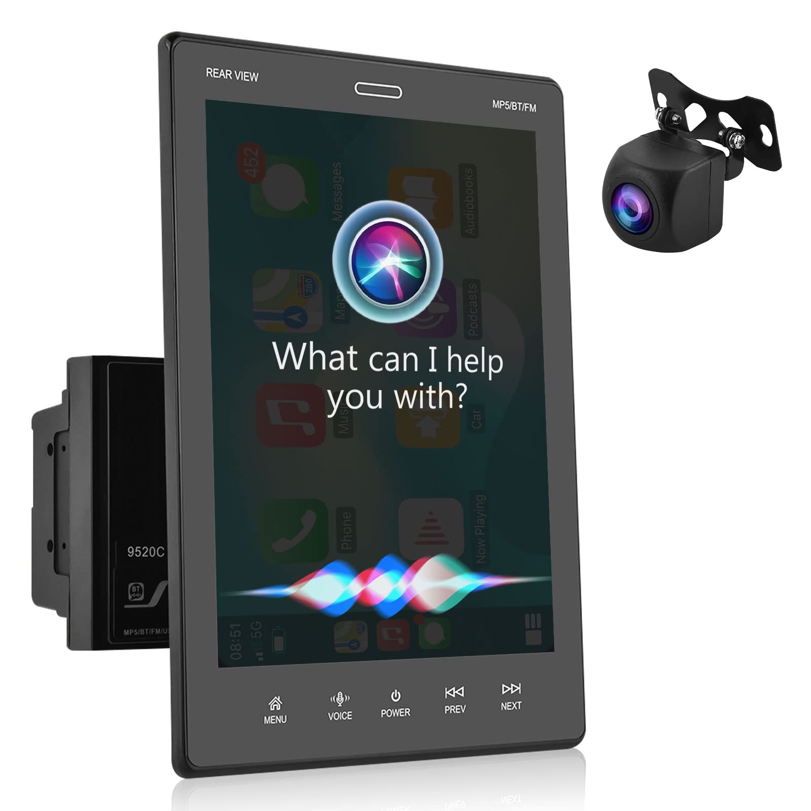 Buy Apple Carplay Double Din Vertical Car Stereo with Voice Control ...