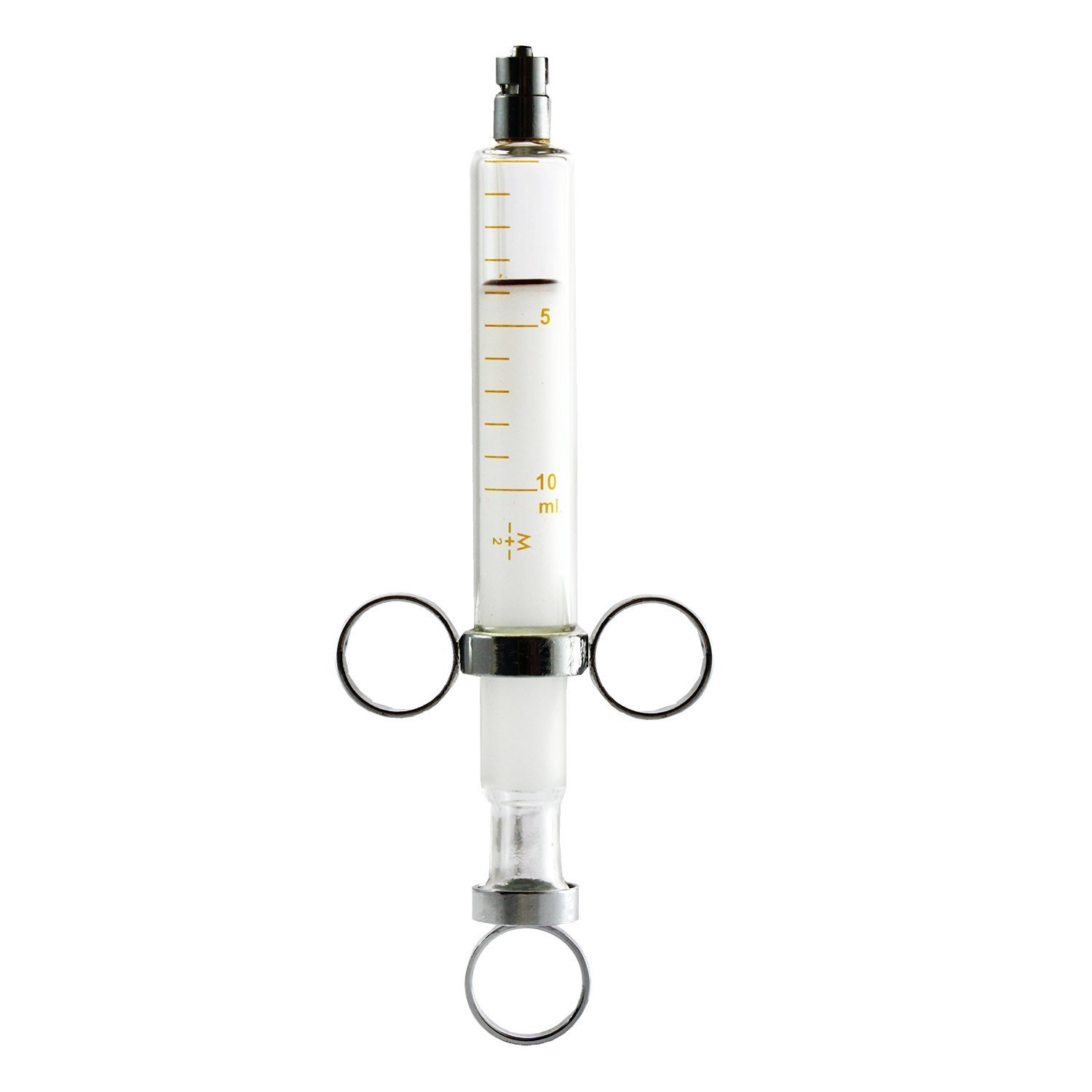 Truth Control Glass Syringes with 3 Finger Ring, Stainless Steel Piston ...