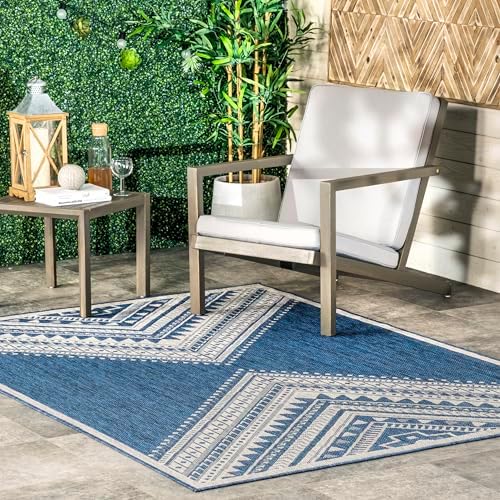 Amazon.com: nuLOOM Landry Aztec Indoor/Outdoor Area Rug, 8x10, Brick ...