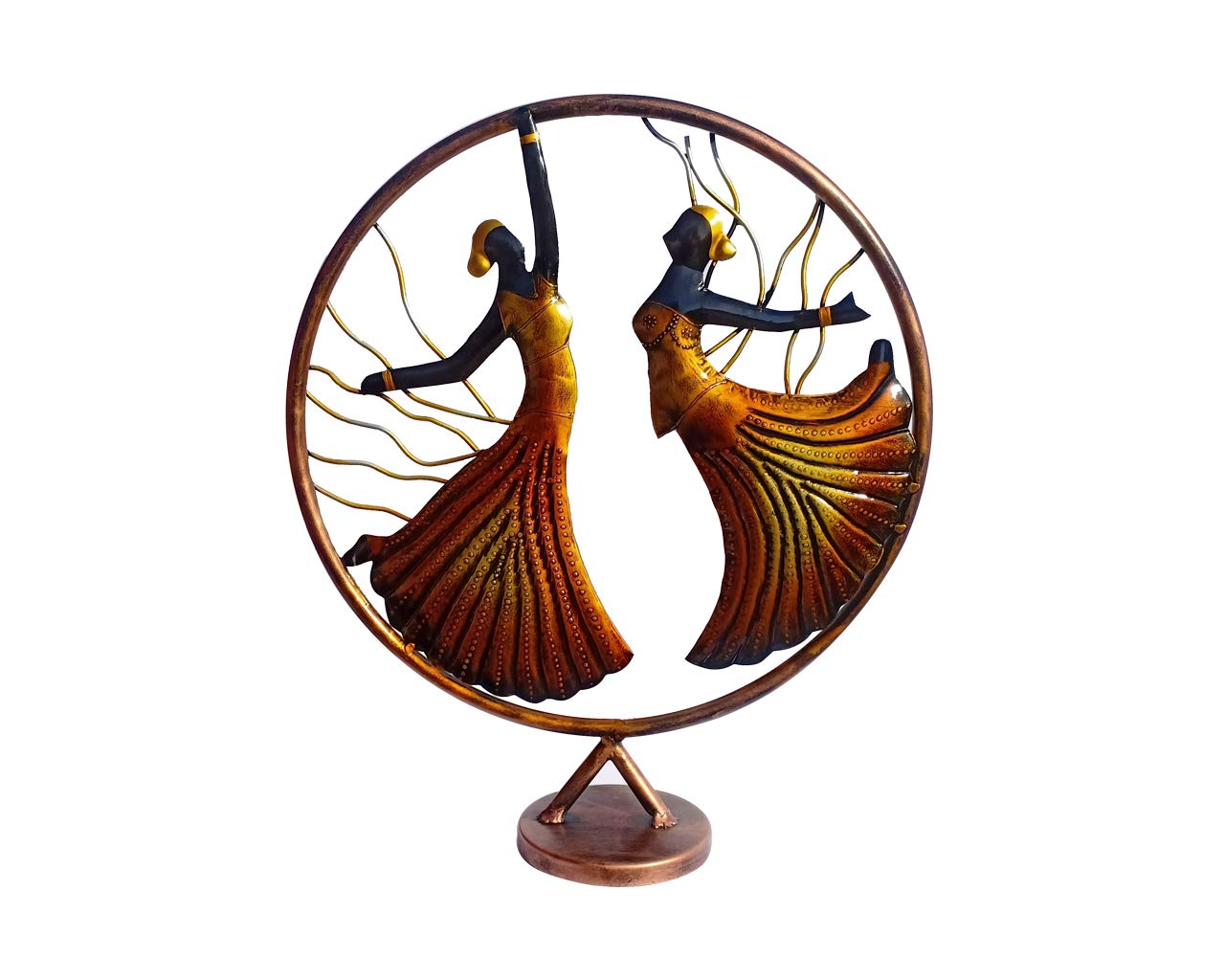 Buy Collectible India Metal Dancing Lady Showpiece, 19 x 16x5 Inches ...