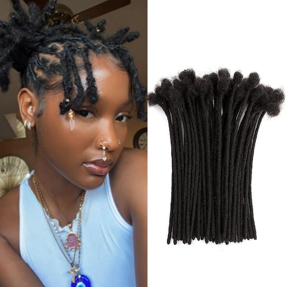 Amazon.com : 4 Inch Loc Extensions Human Hair 0.6cm Thickness 70 ...