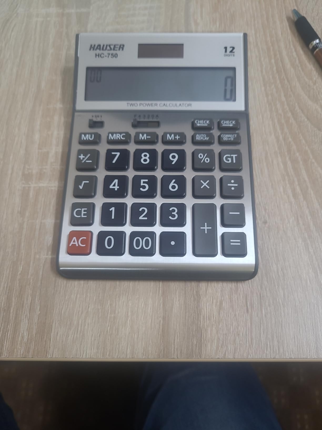 Hauser HC-750 Desktop Basic Calculator | Solar and Battery Dual Power ...