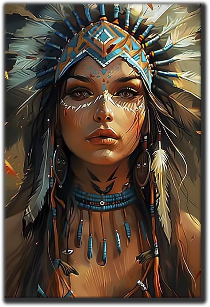 American Indian Girl Painting