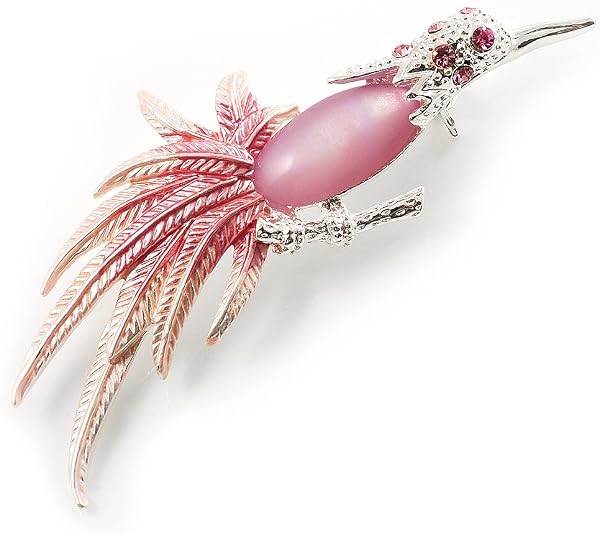 Amazon.com: Light Pink Bird Brooch: Brooches And Pins: Clothing, Shoes ...