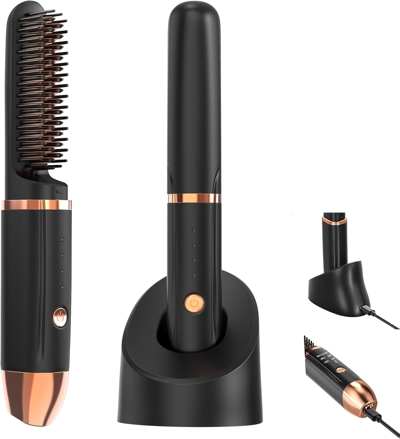 Cordless Hair Straighteners Brush, Portable Mini Hair Straightening ...