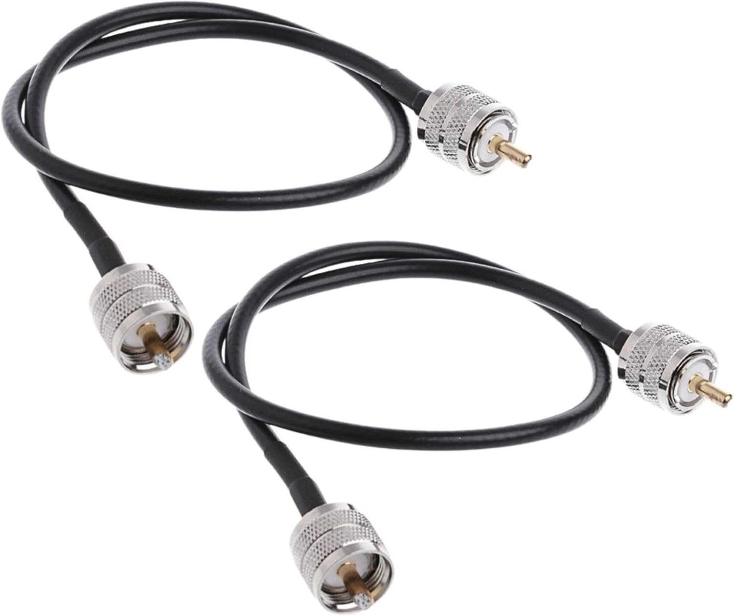 Amazon | nanomaru M型 同軸ケーブル 延長ケーブル 中継 MP-MP PL259 アマチュア無線 UHF 同軸 RG58 /U 50Ω オス 50cm 黒 2本 ...