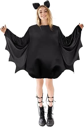 Amazon.com: MCJC Adult Bat Costume Jumpsuit,black one piece jumpsuit ...