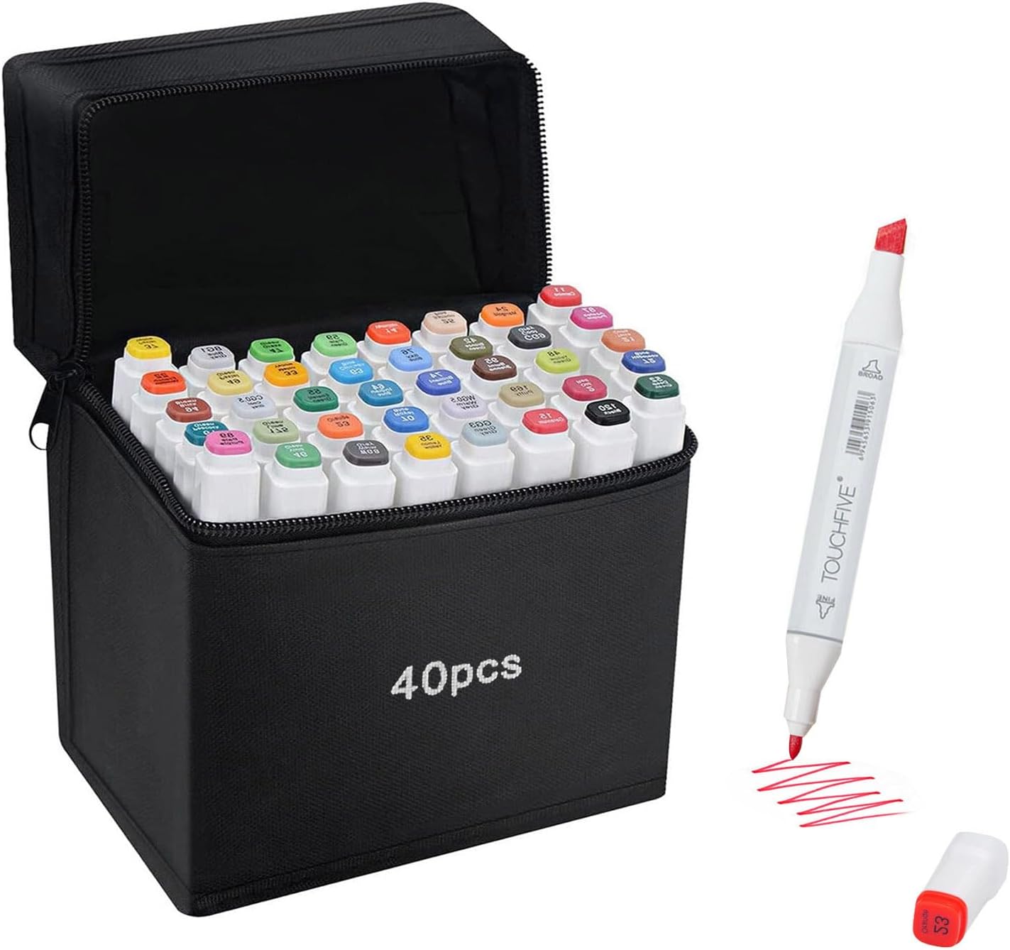 Shoze Colouring Pens Alcohol Markers With Carrying Bag 40 Colors Of ...