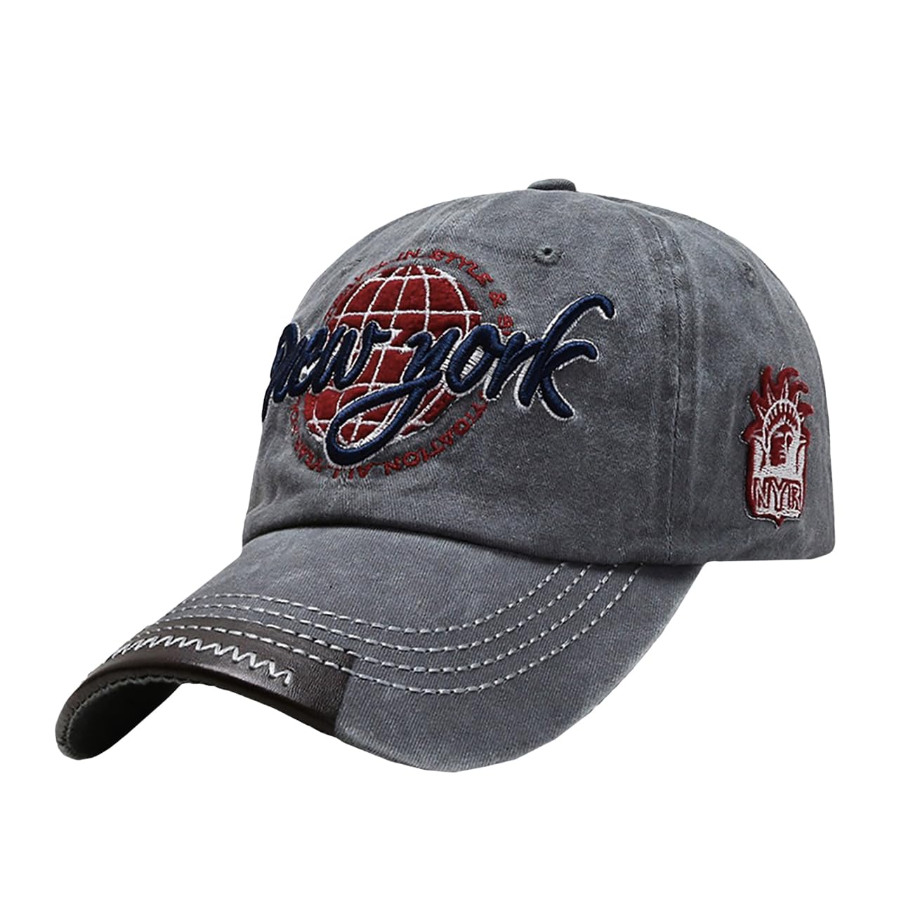 Amazon | [ワン リミテーション] 帽子 ヴィンテージ ダメージ キャップ ロゴ かっこいい おしゃれ レザー メンズ CP515 ...