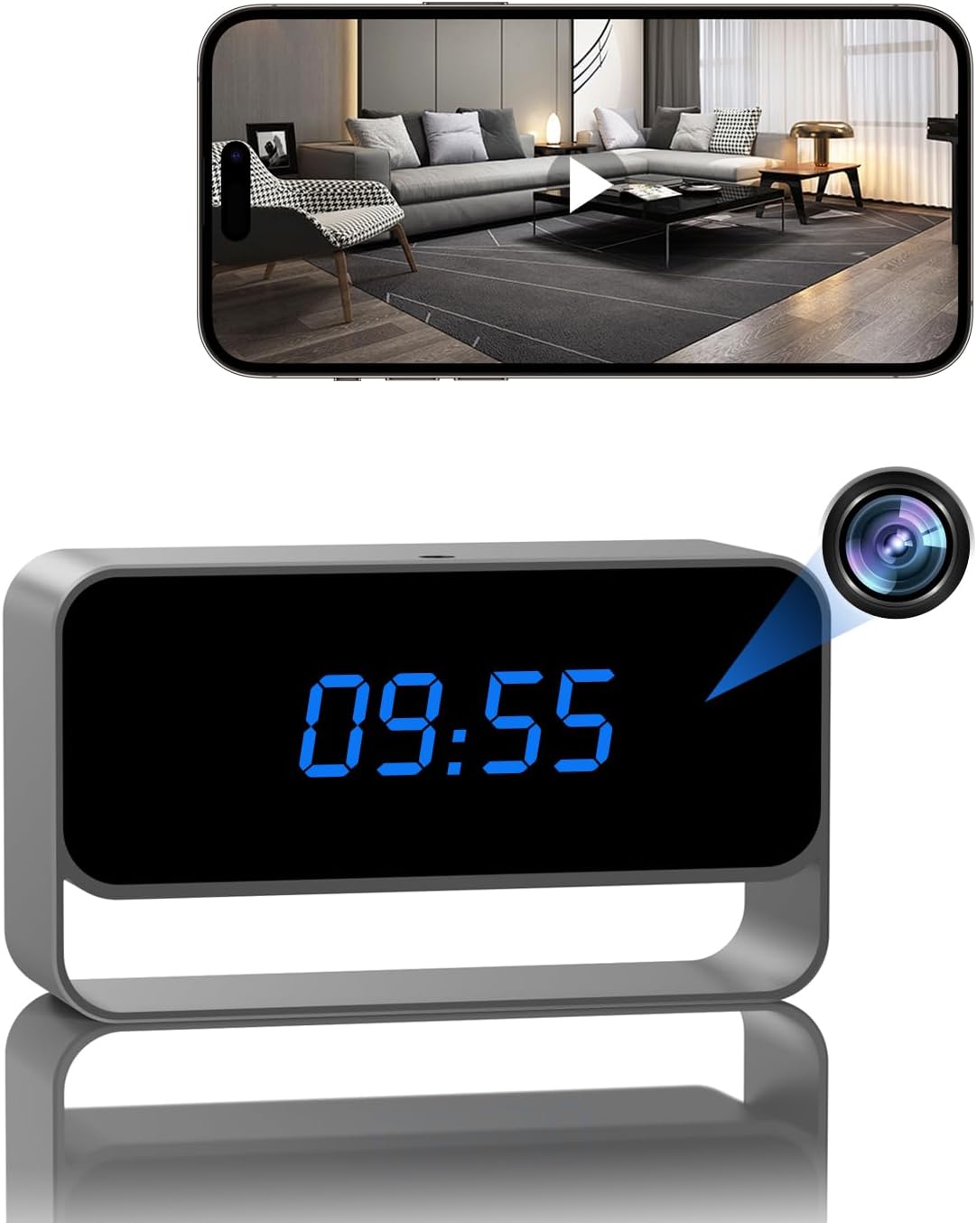 Amazon.com : LIBREFLY Full HD 1080P Camera Clock - WiFi Mini Discreet ...