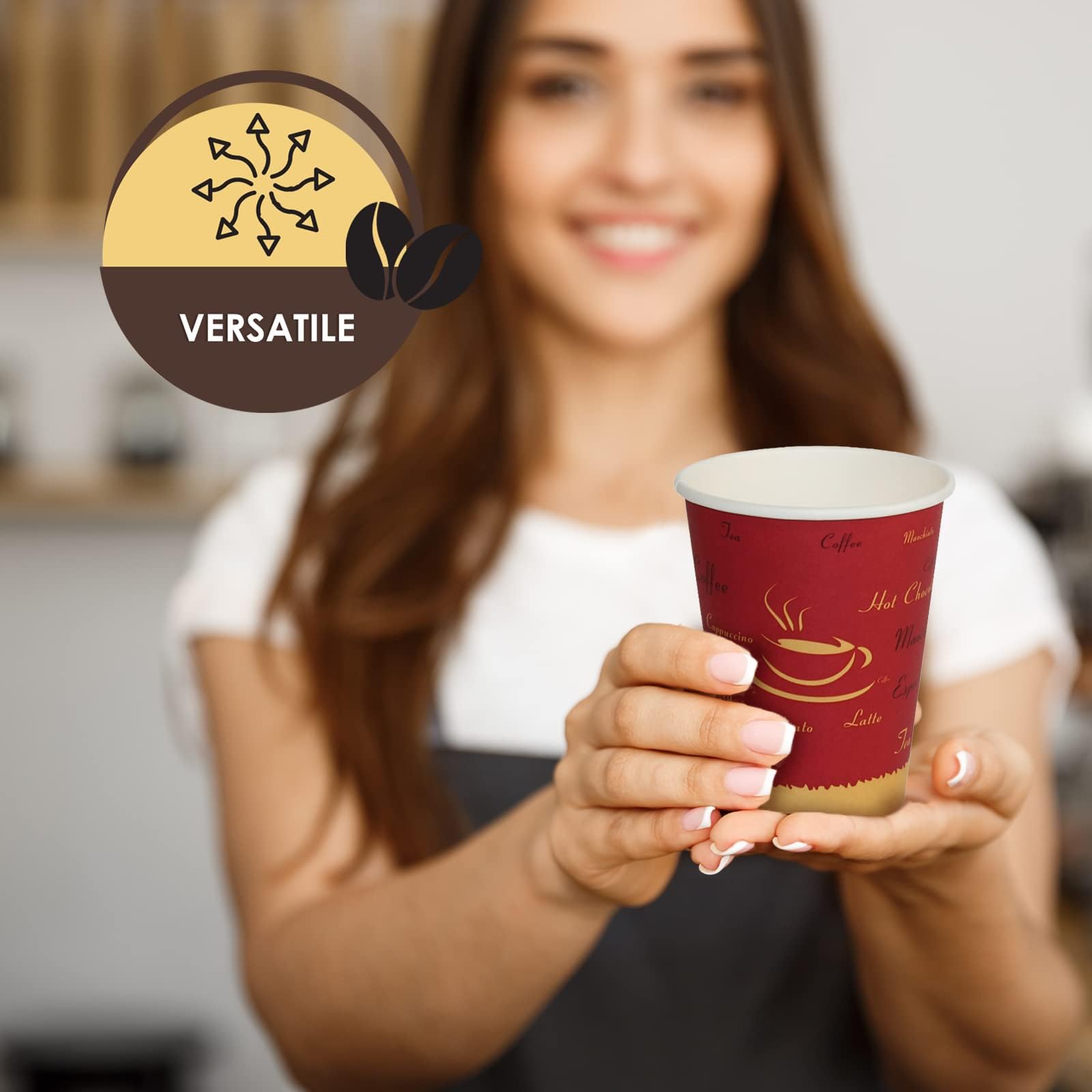 PAMI Hot Coffee Paper Cups [Case of 1000] 12oz- Disposable Take-Away ...