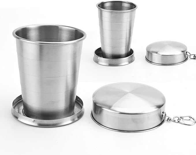 Amazon.com: Ksheria 2pcs Collapsible Mug(450ml and 75ml), Camping Mug ...