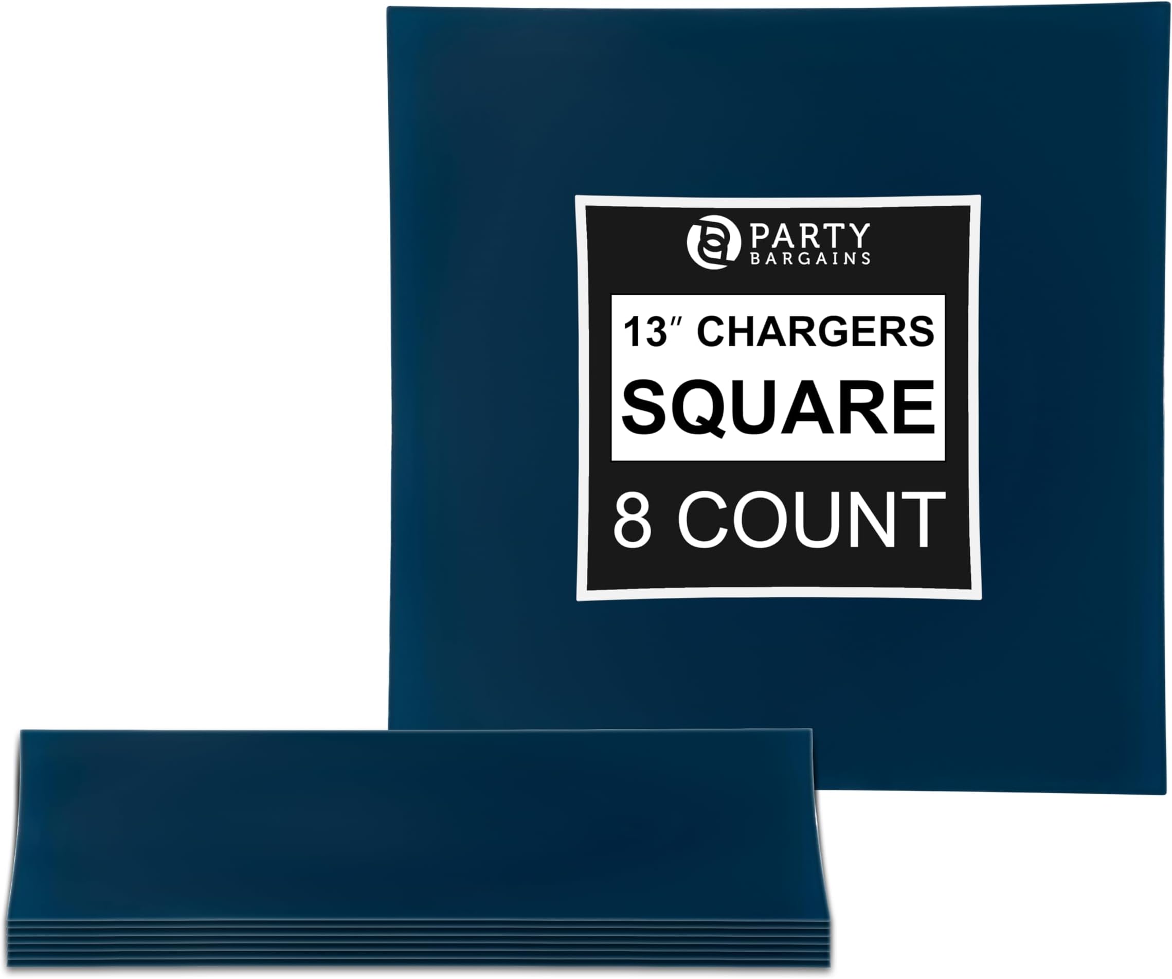 Amazon.com | Elegant & Chic Chargers Square Flat Navy Blue - 13" (Pack ...