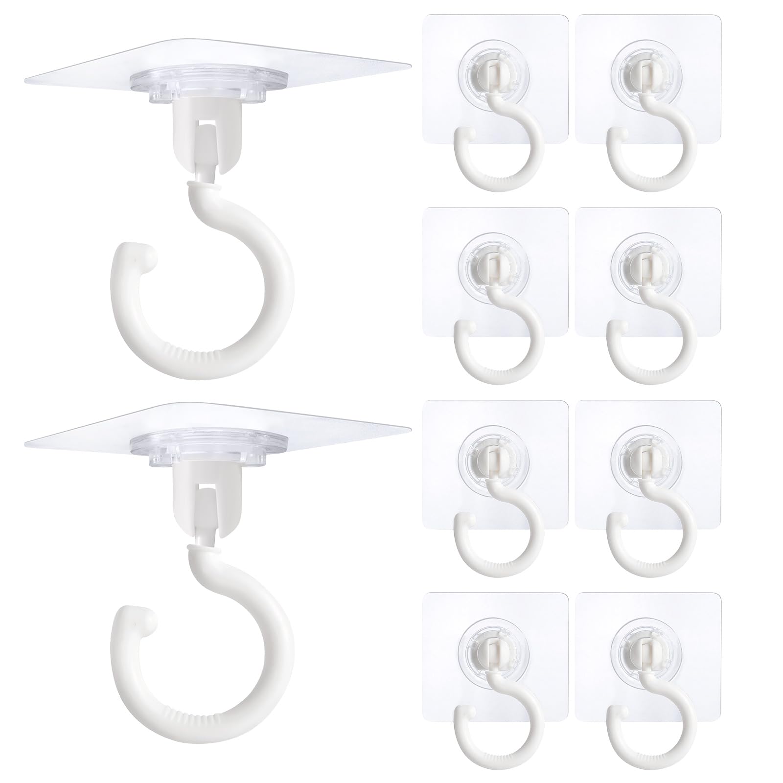 Amazon.com: 10 Pieces Adhesive Ceiling Hooks, Sticky Hooks Clear Hooks ...