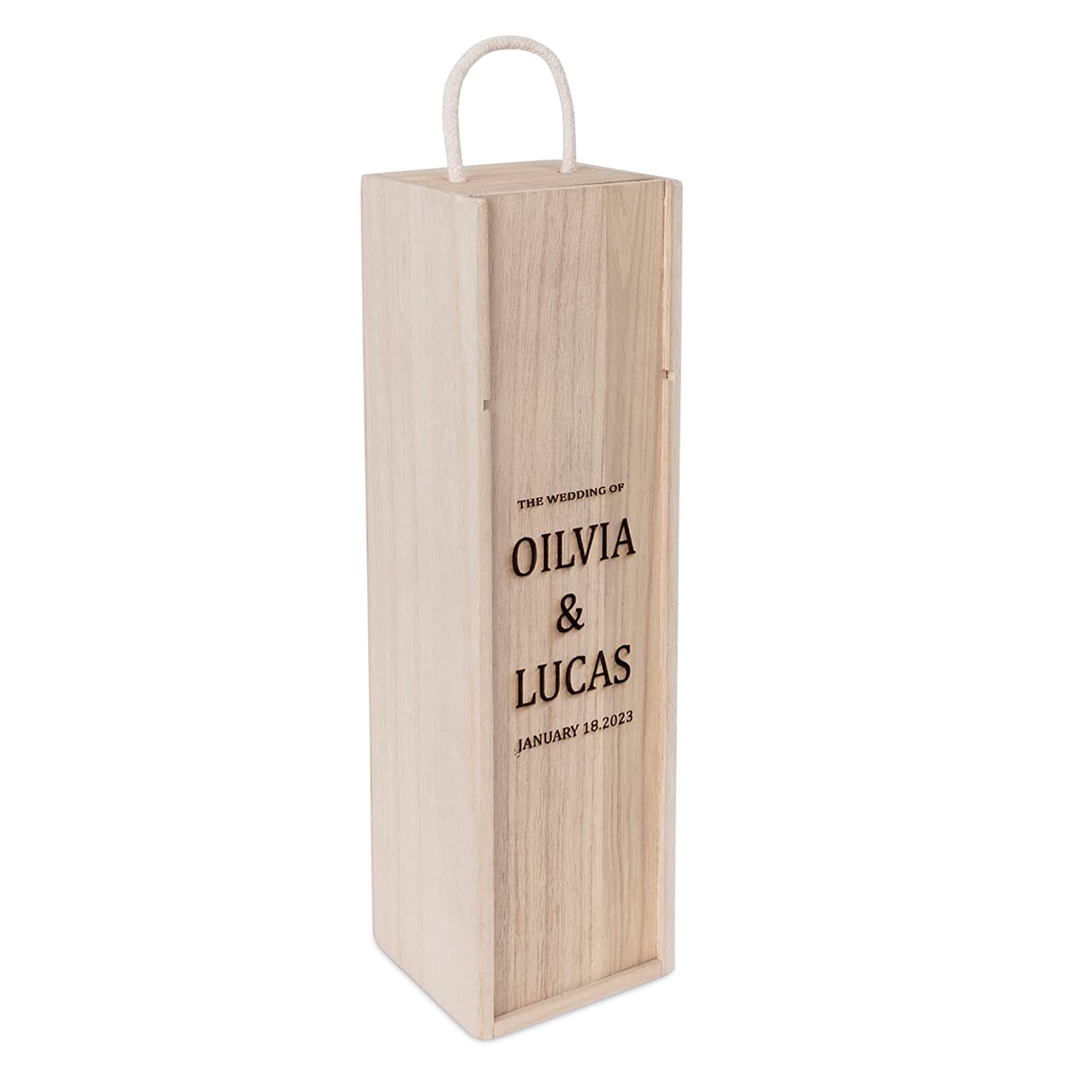 Amazon.com: Personalized Wooden Wine Boxes for Gifts - Custom Wine Box ...