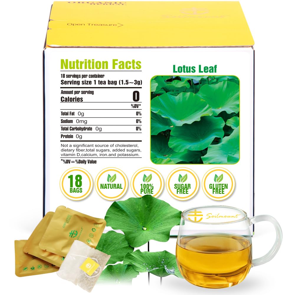 Amazon.com : Soilmount 100% Natural Lotus Leaf Tea, Dried Lotus Leaf ...