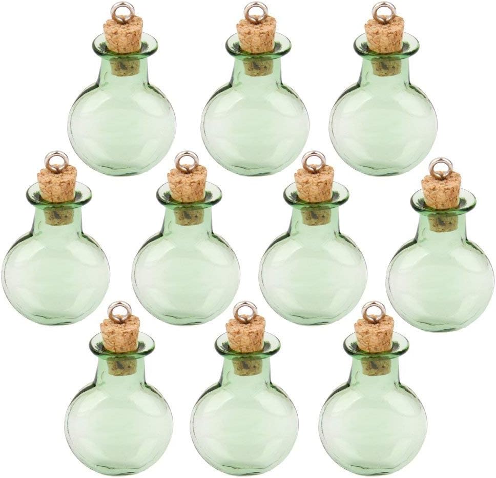 Amazon.com: ZenRa 10 Pieces Mini Colored Glass Bottle Cute Jars Vials ...