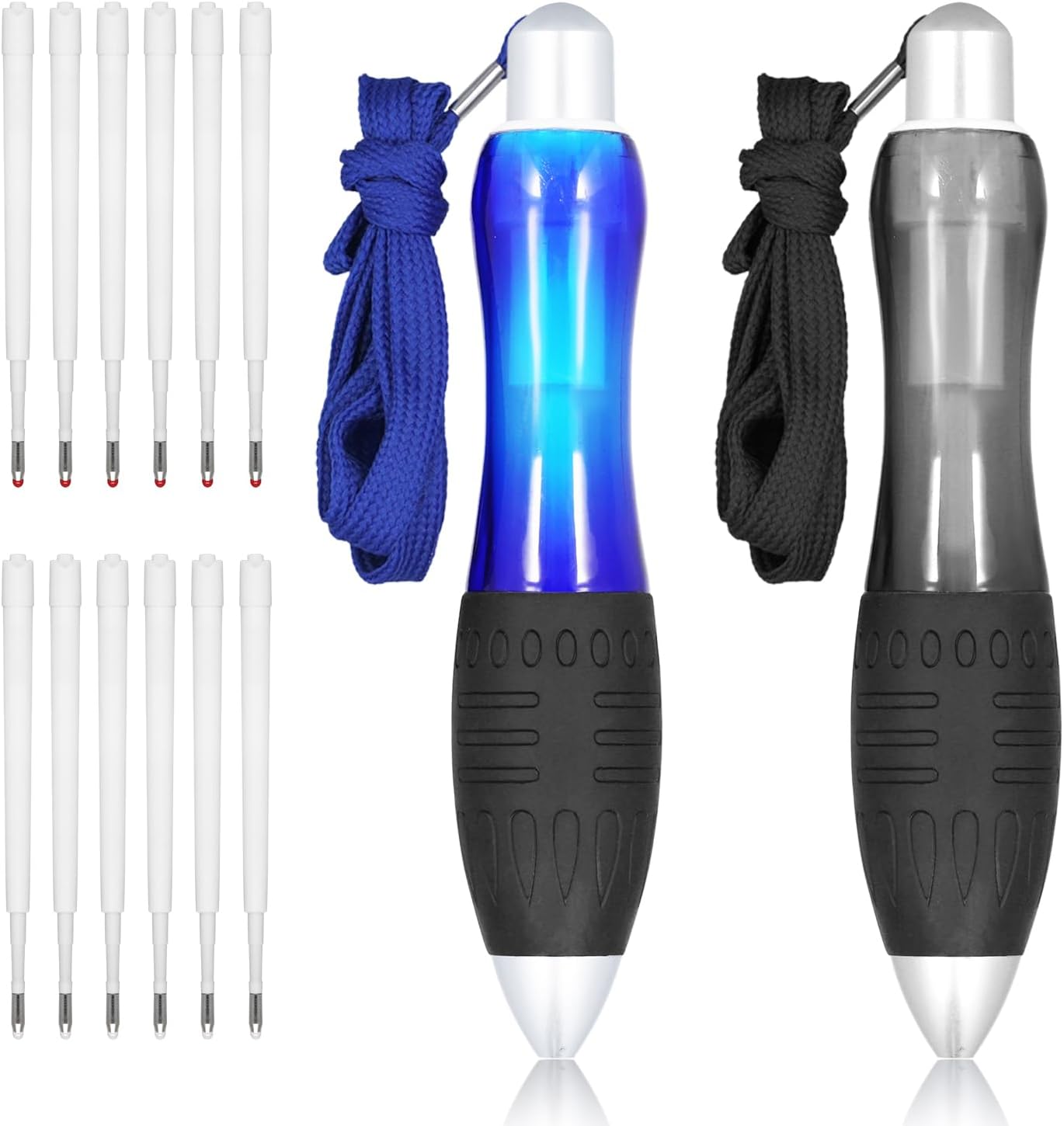 NQEUEPN 2pcs Big Fat Pens with 12 Refills, Fat Heavy Weighted Pens ...