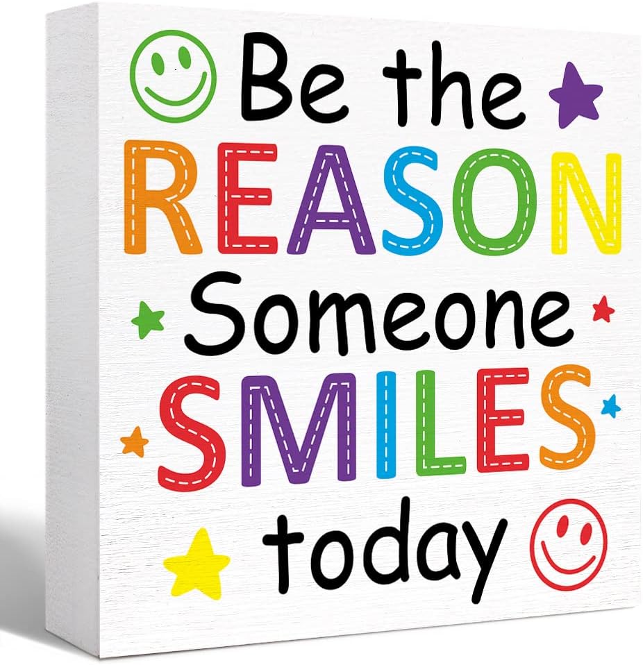 Amazon.com : Be The Reason Someone Smiles Today Wood Box Sign ...