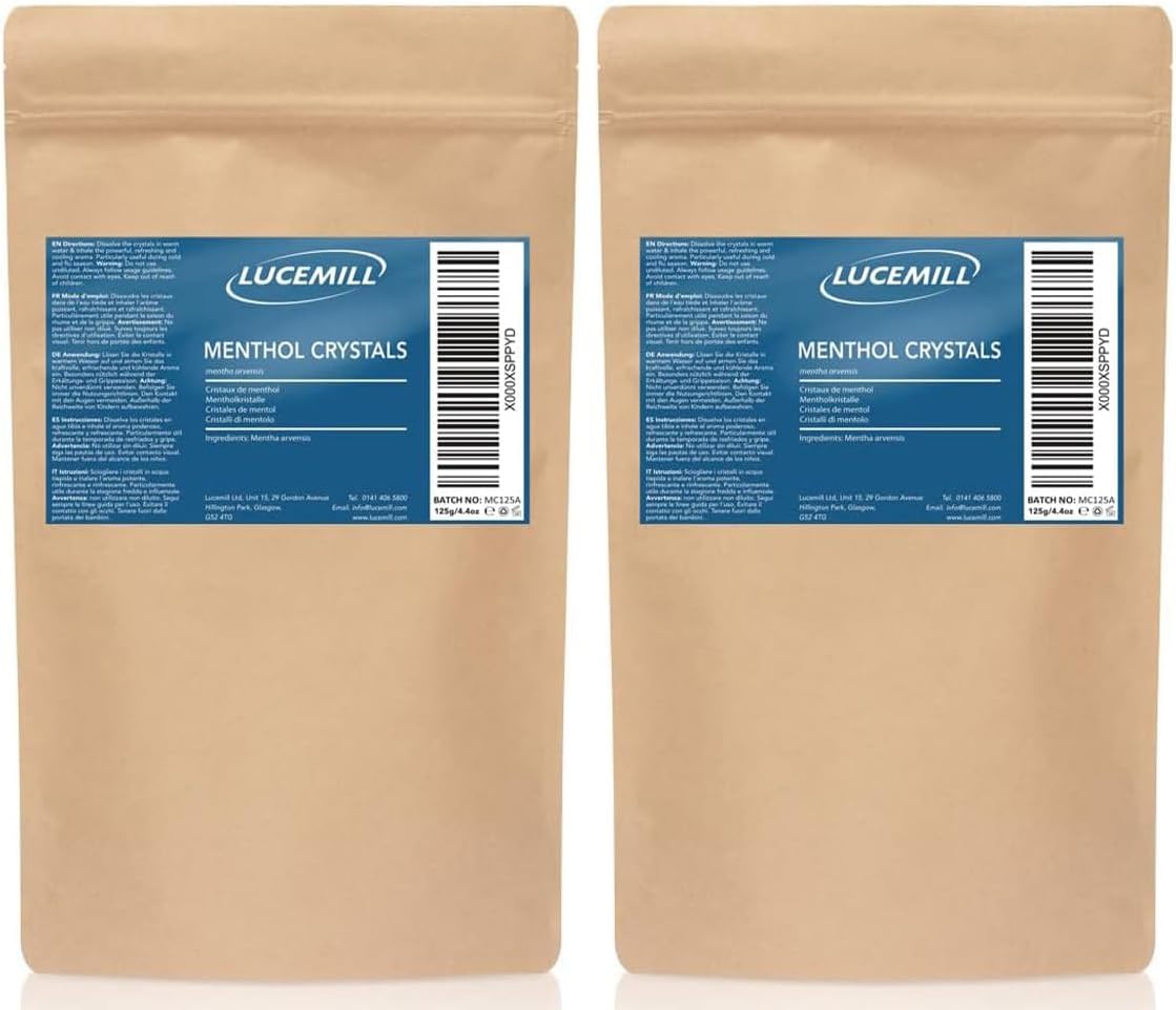 250g (2x125g) Menthol Crystals - 100% Natural, Soothing & Refreshing ...