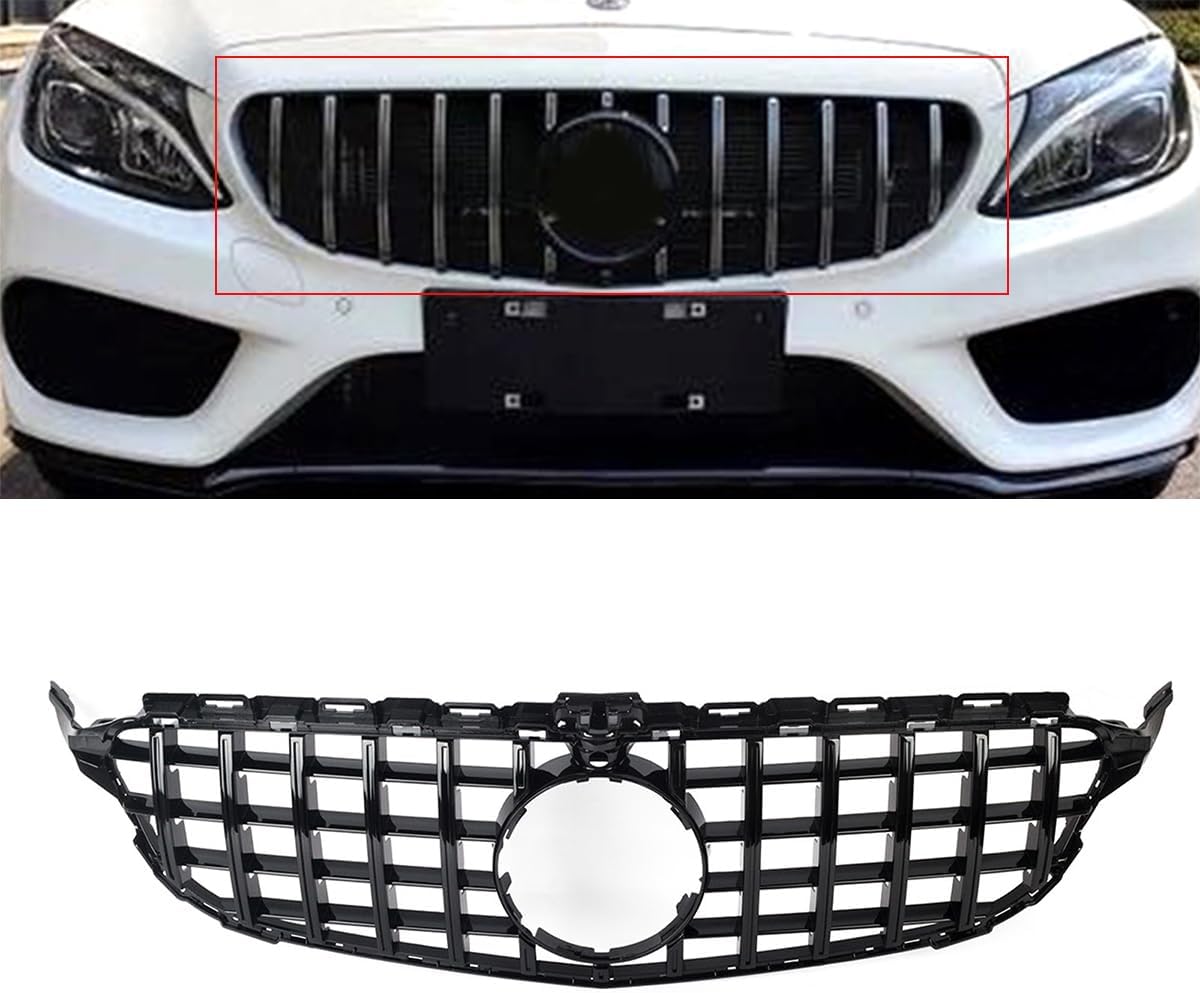 Amazon.com: C63 AMG Style Front Grill Grille For Mercedes Benz C-Class ...