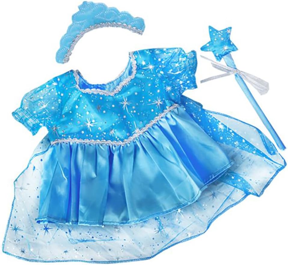 Amazon.com: 8" Blue Snow Princess Dress Frozen ELSA Teddy Bear Outfit ...