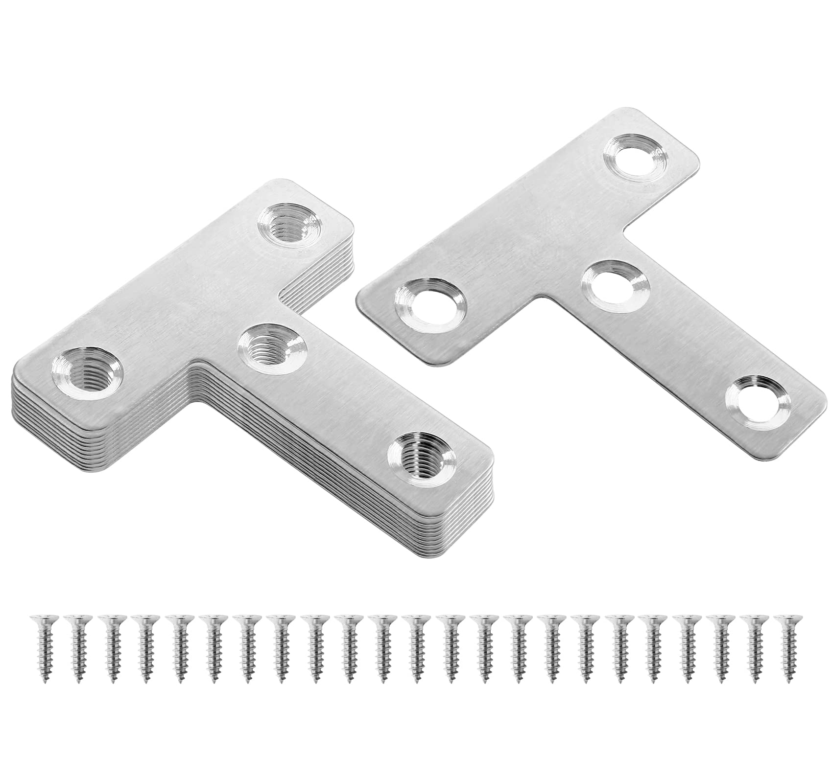 Amazon.com: Uenhoy 20 Pcs T Shape Flat Mending Plates 50mm x 50mm (2" x ...