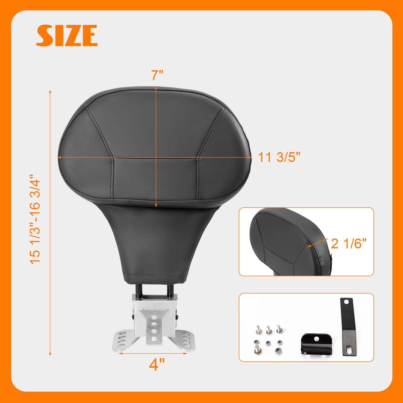 Snapklik.com : Eumti Rider Backrest For Harley Touring 2009-2024 ...