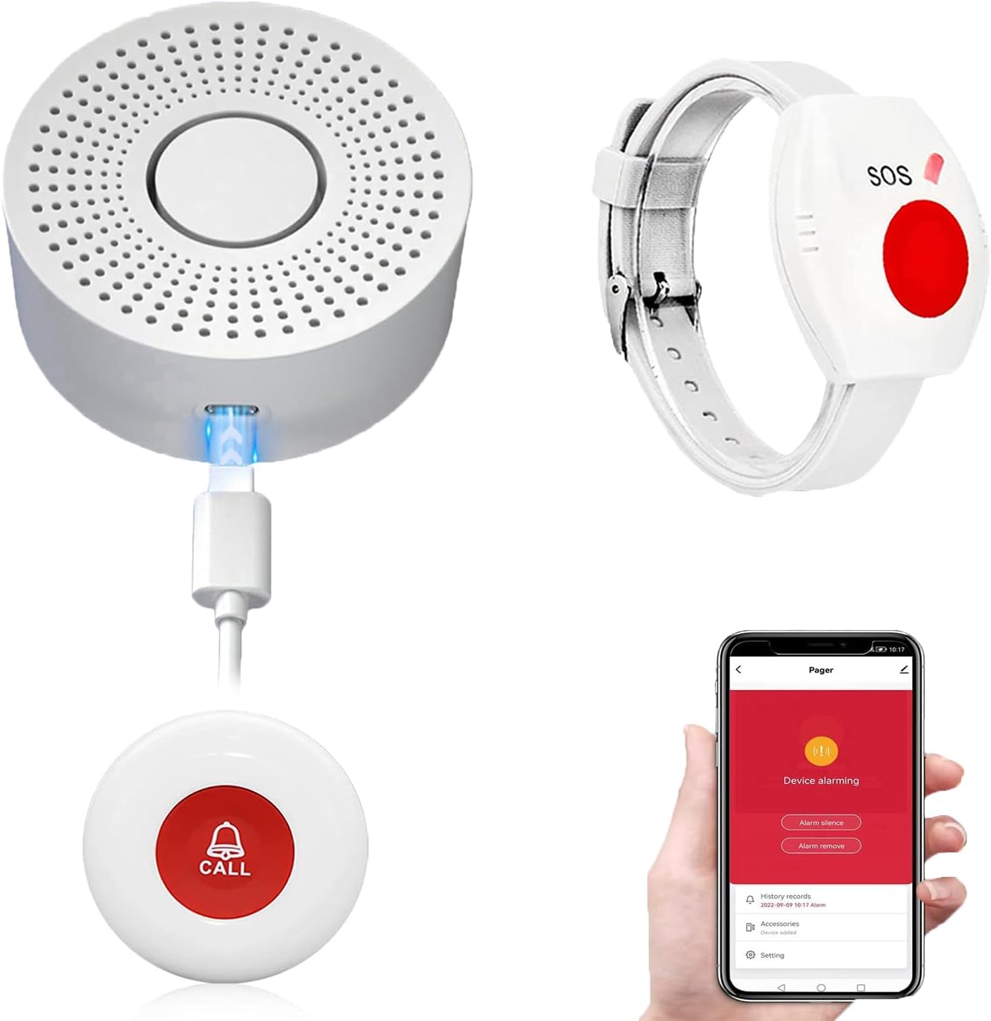 Amazon.com: WiFi Caregiver Pager Call Button Wireless Nurse Alert Call ...