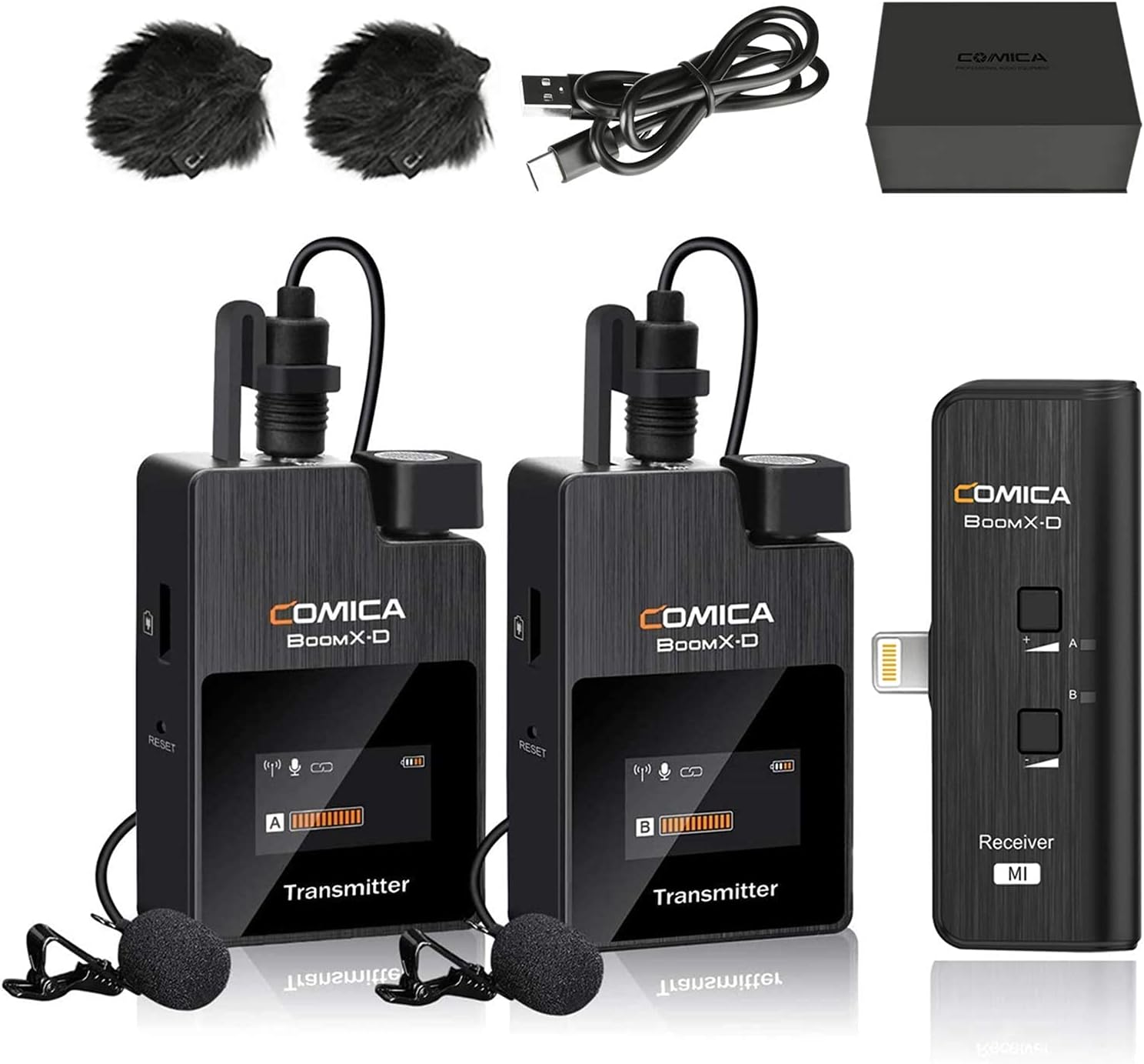 Amazon.com: Comica Wireless Lavalier Microphone for iPhone iPad, BoomX ...