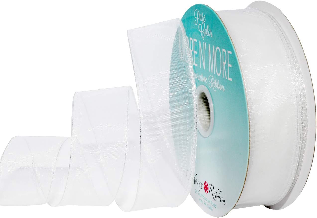 Amazon.com: Morex Ribbon Wired 1-Inch Chiffon Ribbon with 25-Yard Spool ...