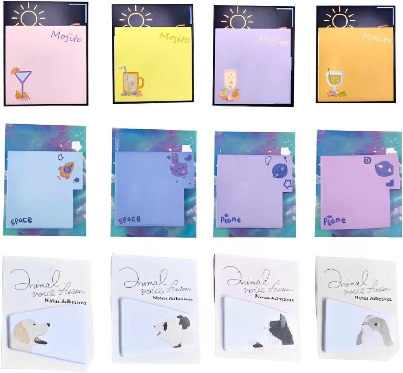 Amazon.com : TIESOME Cute Sticky Notes, 5 Pack Cartoon Sticky Notes Cat ...