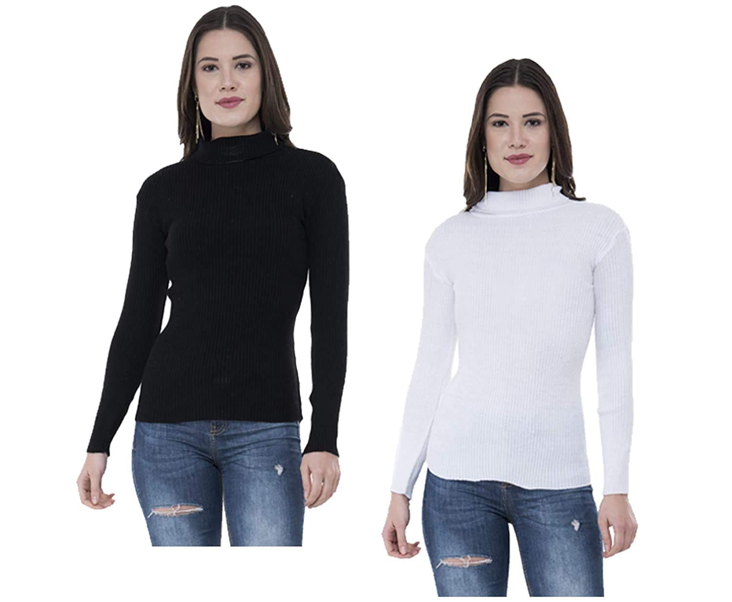 Buy Indistar Women's Woollen Warm Full Sleeves High Neck/Inner/Skivvy ...