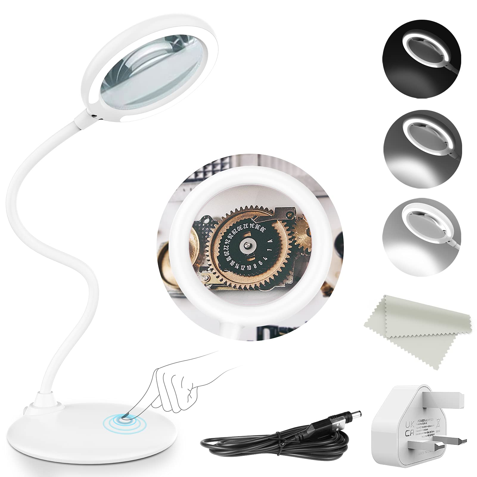 Buy LED Magnifying Lamp with Light,3X Lighted Hands Free Magnifying ...