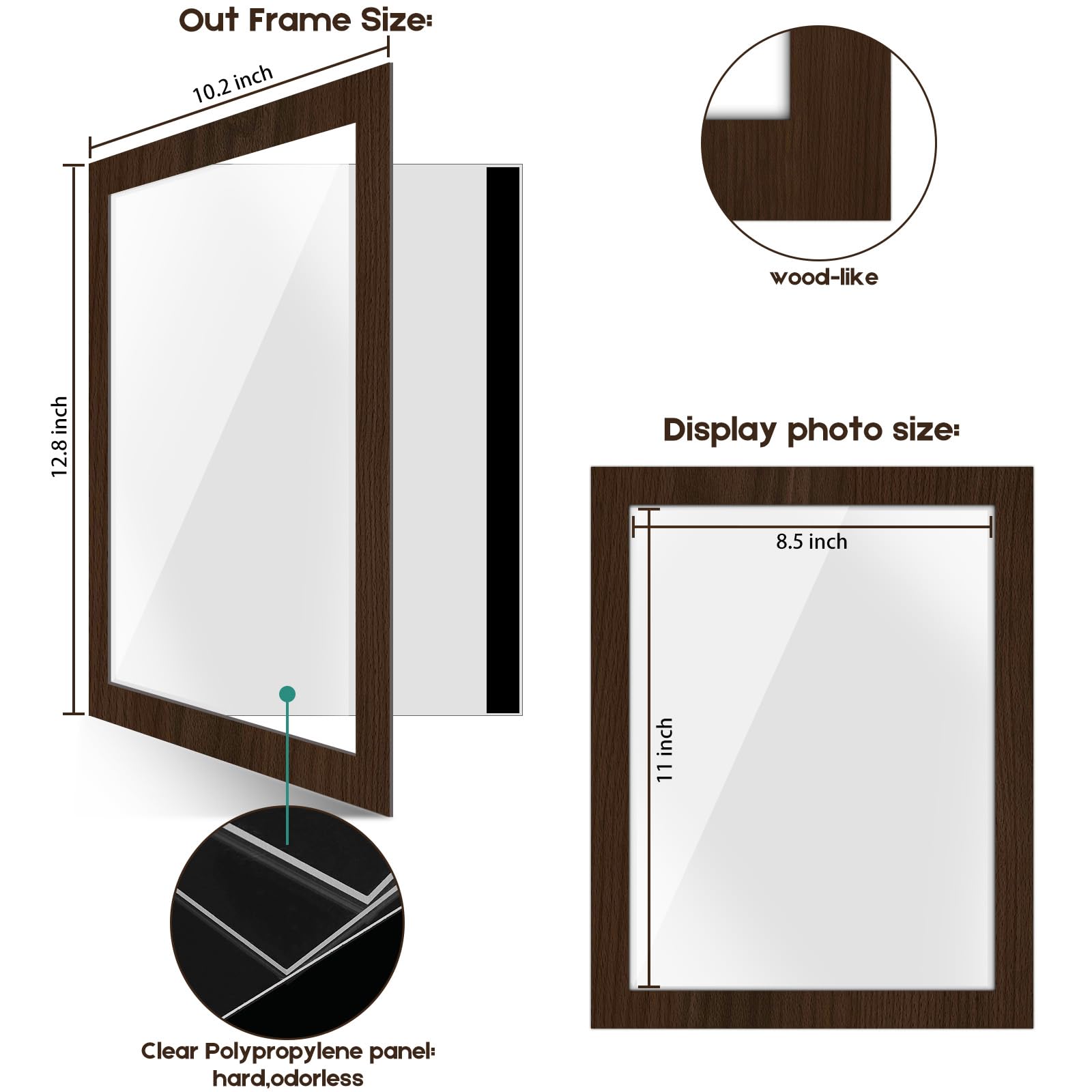 Snapklik.com : 2 Pack 85x11 Kids Art Frames Changeable, Front Opening ...