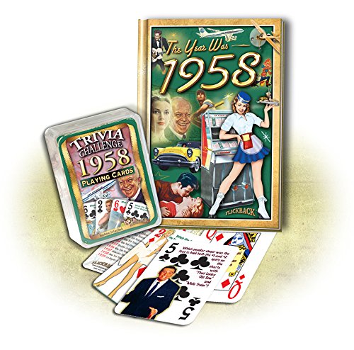 1958 Mini Book & Trivia Playing Cards Combo Birthday Gift: Peter Hess ...