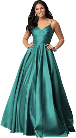 Amazon.com: Fu Jiang Turquoise Prom Dresses Long Ball Gown with Slit ...