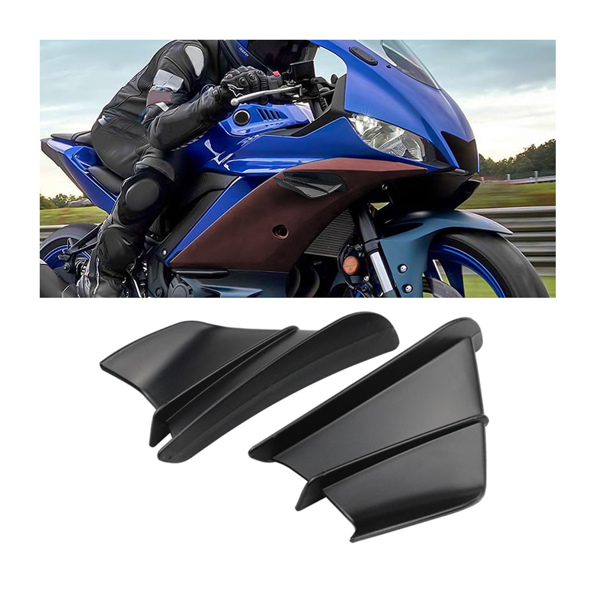 JNNJ 2Pcs Motorräder Aerodynamische Winglets, Moto ABS-Verkleidungs ...