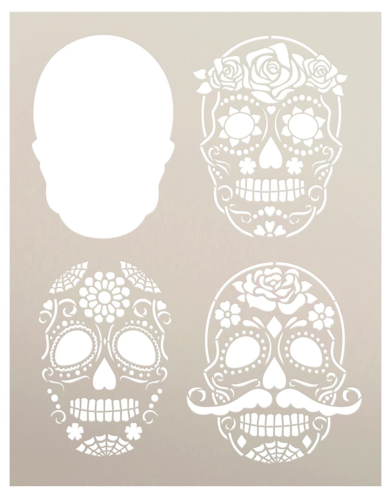 Amazon.com : Day of The Dead Sugar Skull Layered Stencil by StudioR12 ...